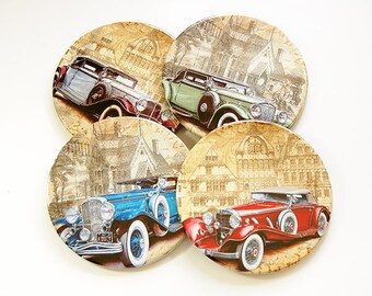 Vintage car coasters | Etsy