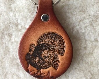 Handmade Leather Trout Key Tag