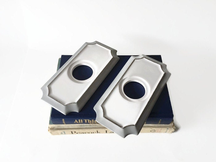 Vintage Pair Ceramic Face Plates Back Plates Switch Plates Dresser ...