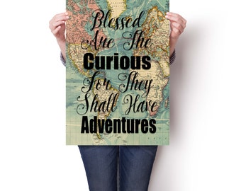 World Map Poster World Map Print Love Quote Map of the
