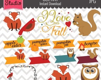 Fall owl clipart | Etsy