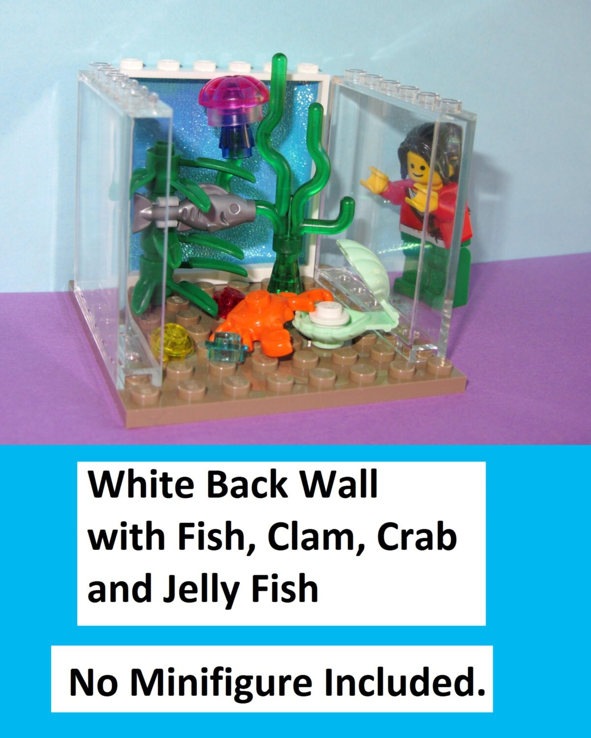 Lego Large Custom Sea Aquarium Set with Jelly by LegoInspirations