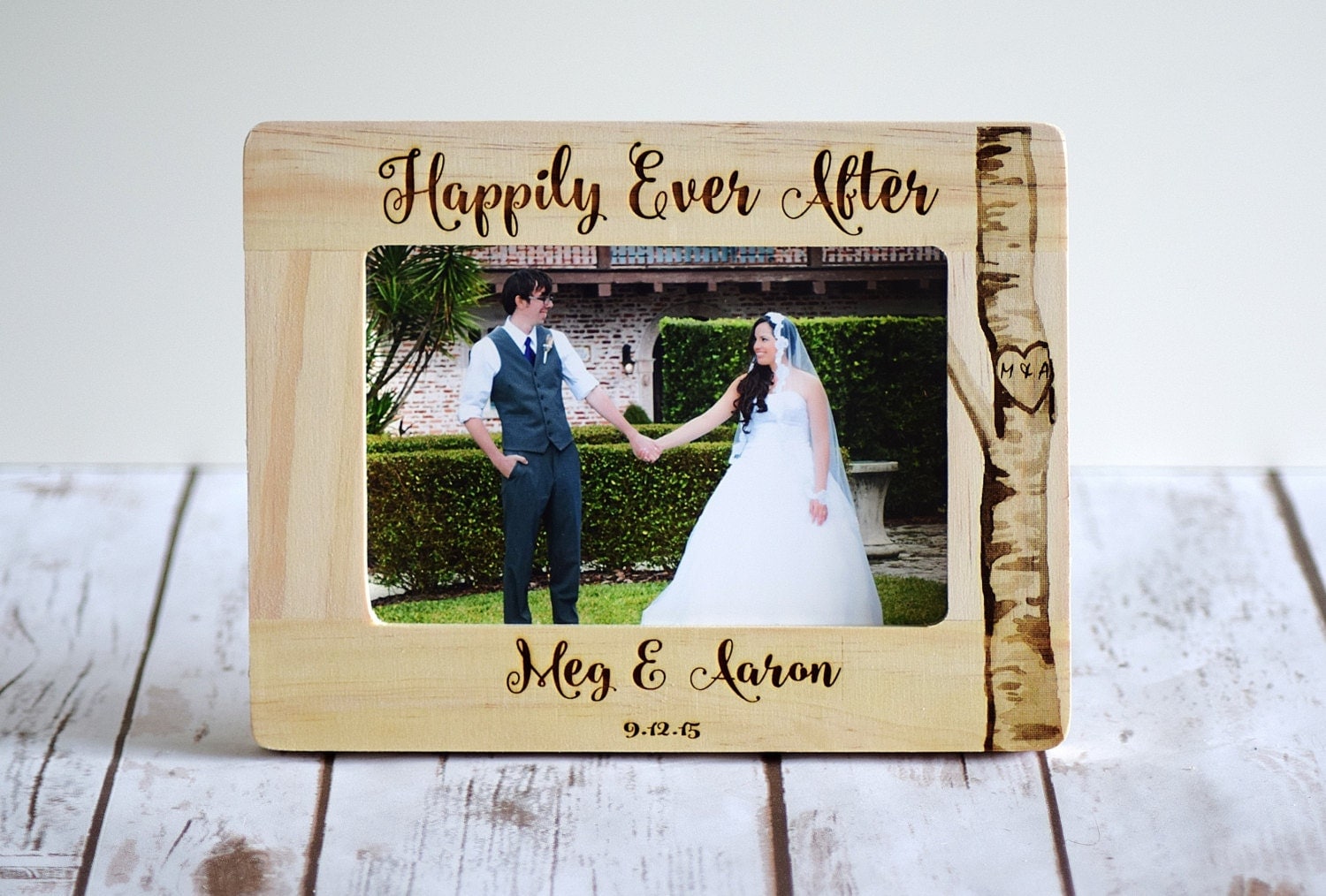 Personalized Wedding Gift Engraved Frame by CustomWoodWonders