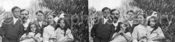 Digital Download Vintage Photo Wide Panoramic Family Photo