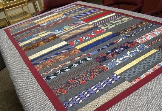 Handmade Neck Tie Quilt......Retirement Quilt... Memory Quilt