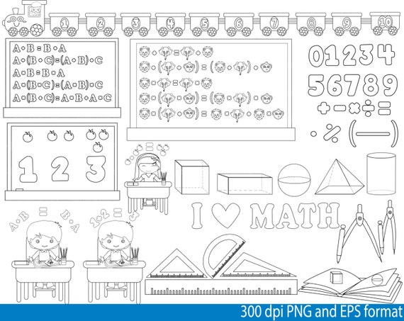 Items similar to Math outline Clip Art - PNG,EPS-Digital Clip Art ...