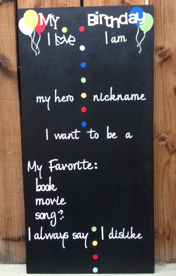 Items similar to Reusable Birthday Chalkboard on Etsy