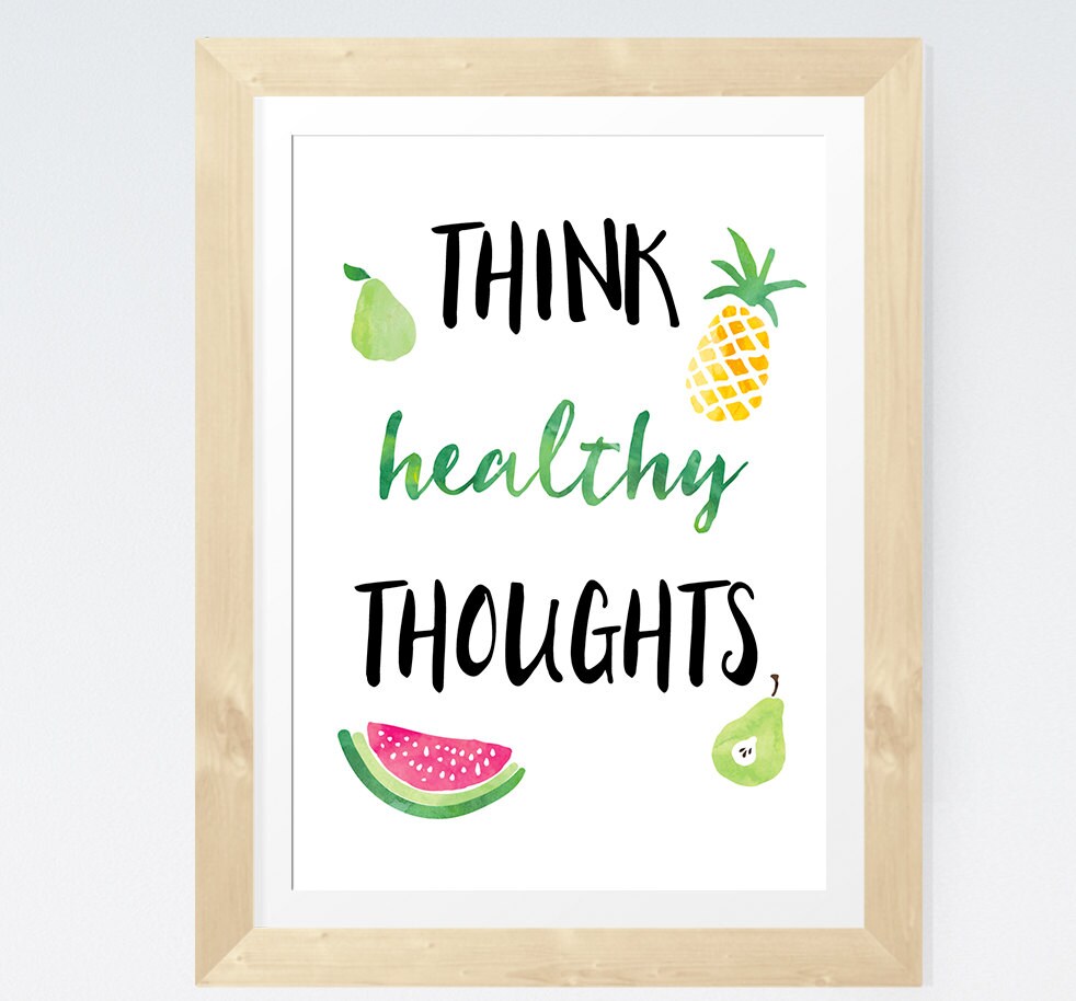 Health Quote Printable 'Think Healthy Thoughts'