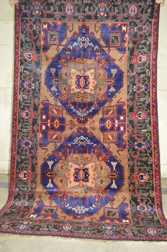 Vintage Caucasian Pattern Handmade Tribal Rug by TEKKARUG on Etsy