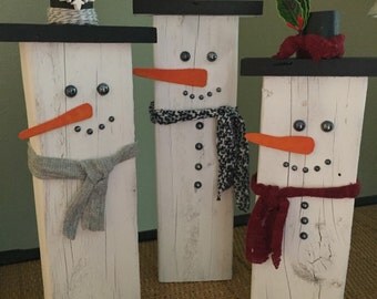 Wood snowman | Etsy