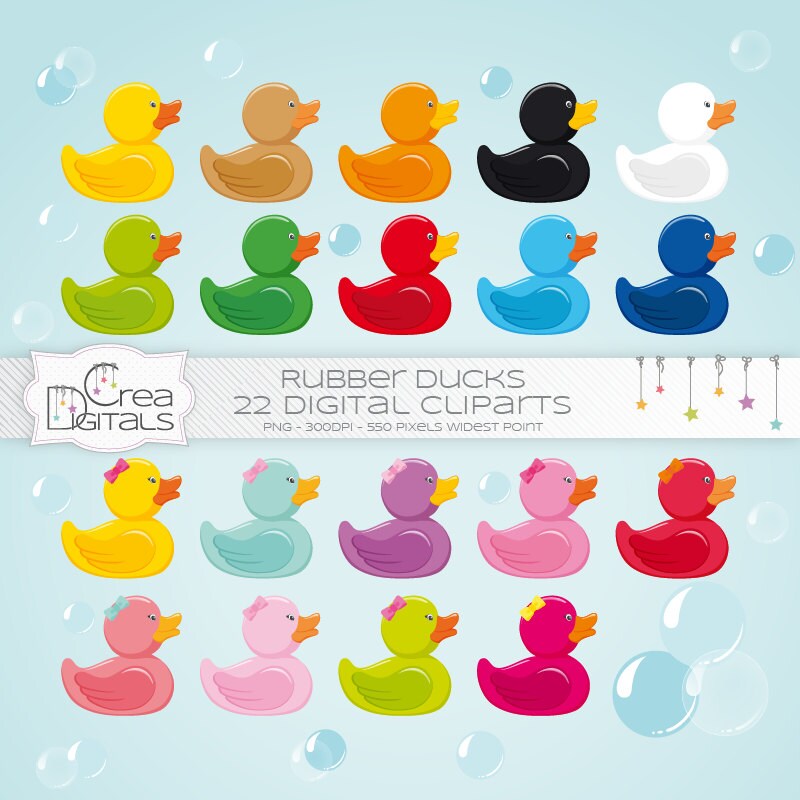 Rubber duck and bubbles 22 digital cliparts INSTANT