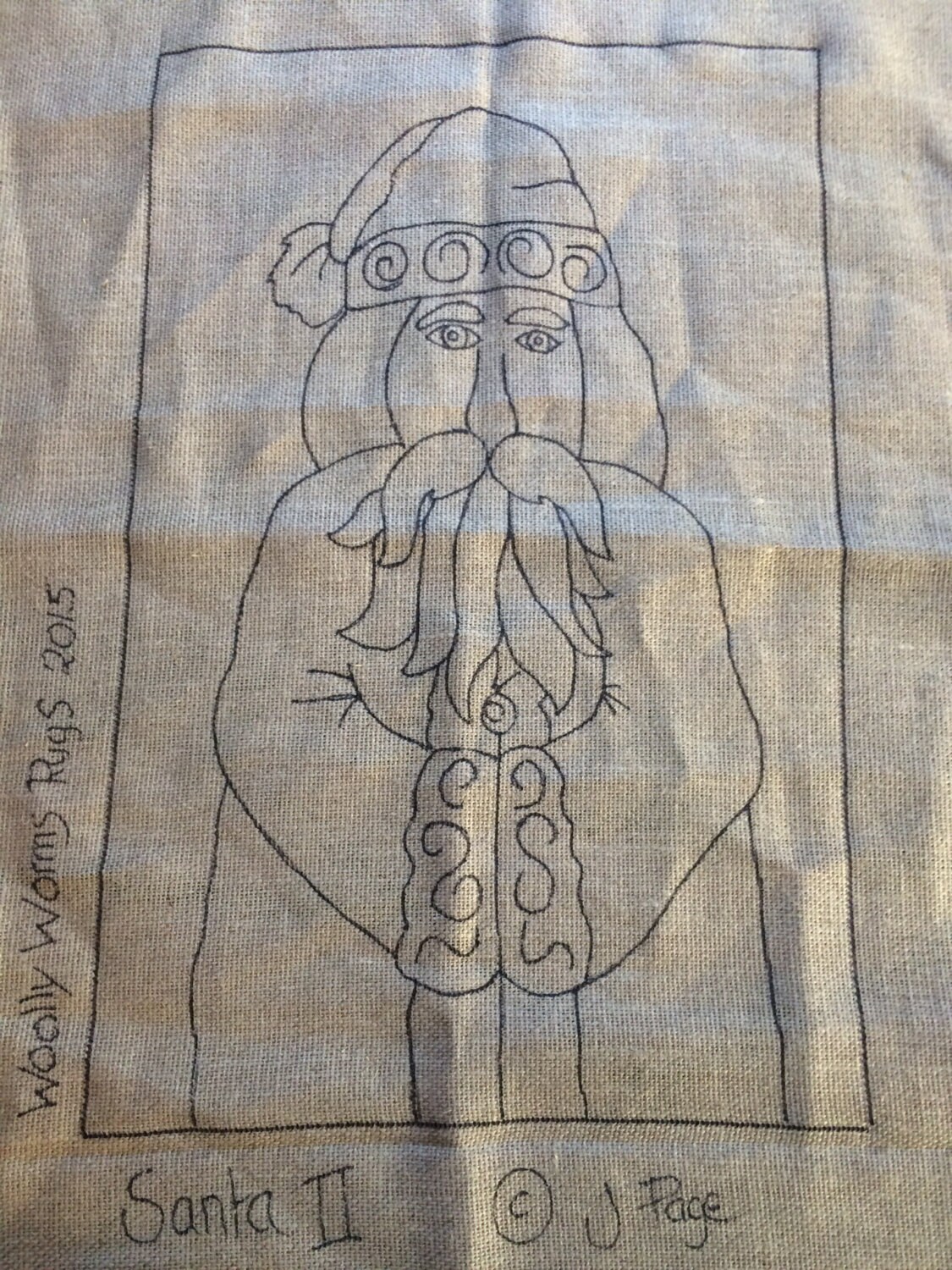 This original primitive Santa design makes a folk art style