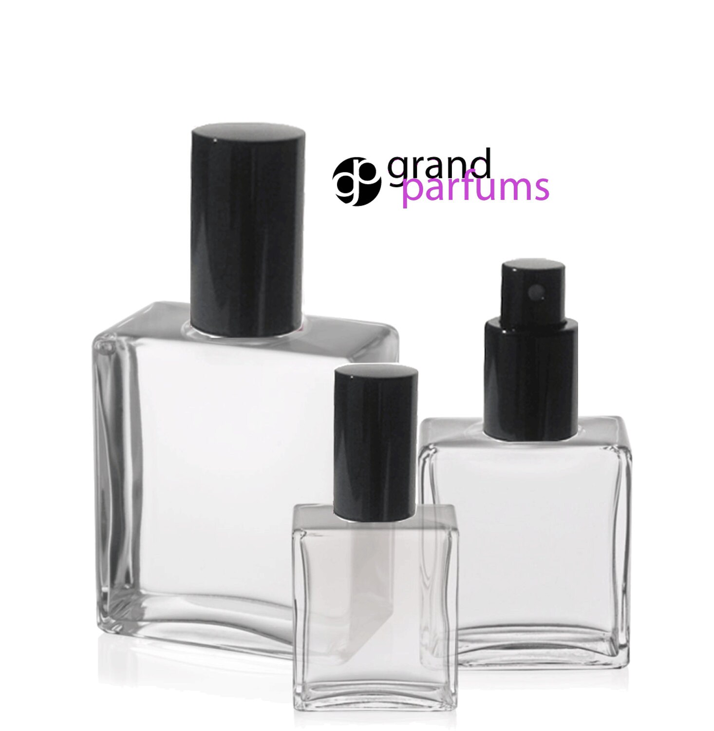2 Oz Glass Atomizer 60ml Square Flat Perfume Bottles Fine Mist
