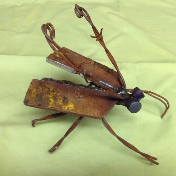 Recycled Metal Insect Sculpture by CrowBugg on Etsy