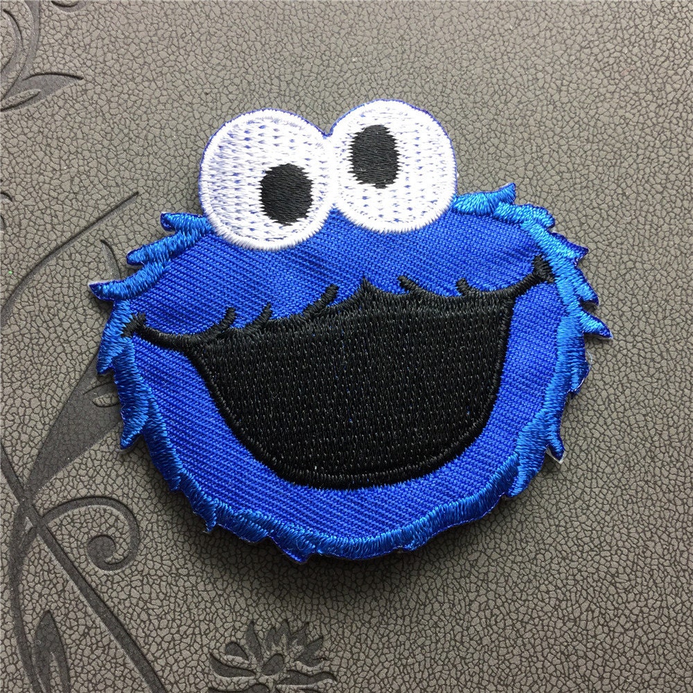 American Cookie Monster and Elmo Classical cartoon Blue iron on patches ...