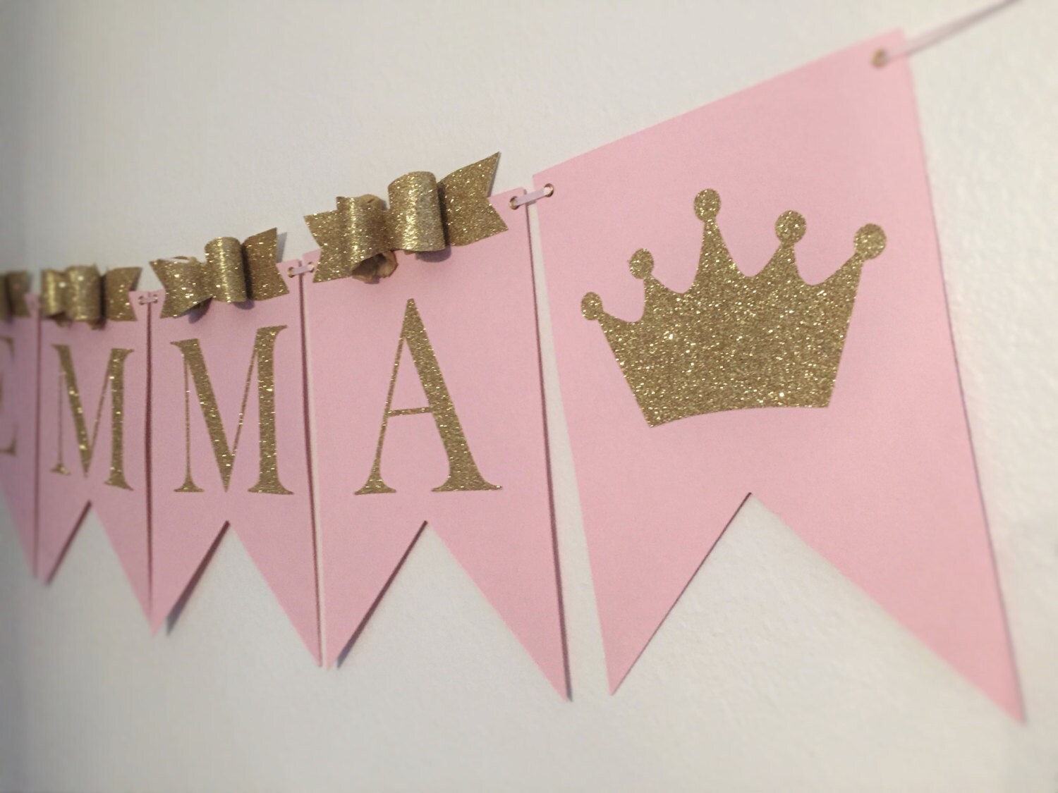 Princess birthday banner crown name