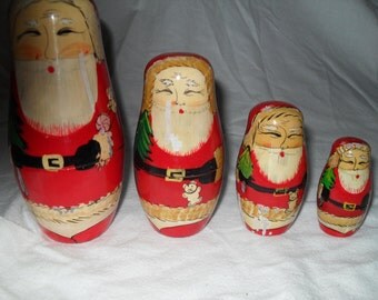 Santa nesting dolls | Etsy