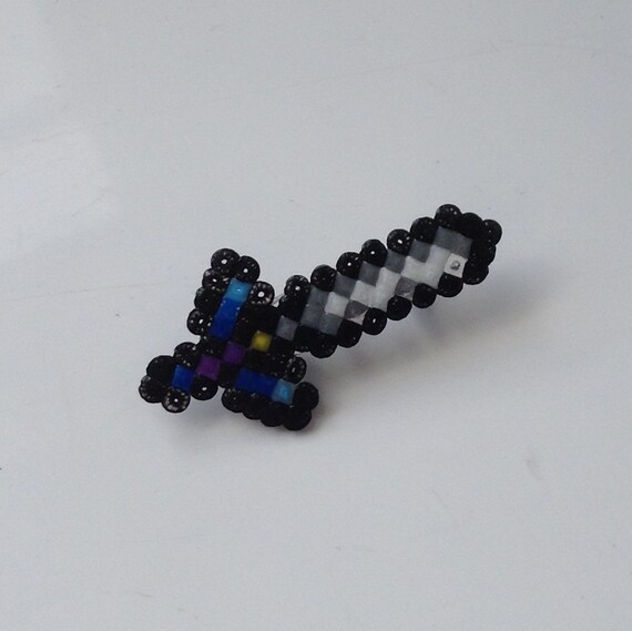 Legend of Zelda Inspired Master Sword Perler Bead Brooch