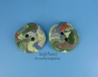 Items similar to Green or Red Apple Buttons, polymer clay, handmade ...