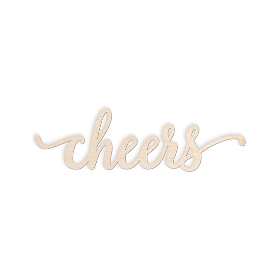 Script Cheers Wood Sign-Wood Sign Art Wooden Cheers by Woodums