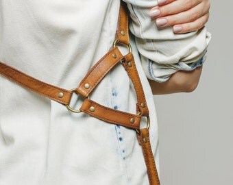 SENTINEL HARNESS Post Apocalyptic Harness Belt Fur Collar