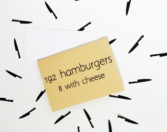 Hamburger card | Etsy