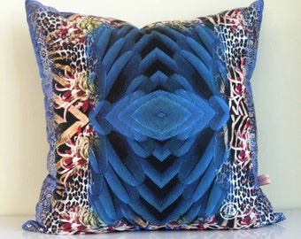 Blue zebra pillow | Etsy