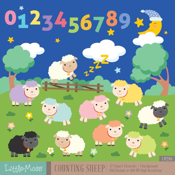 Counting Sheep Digital Clipart Sheep Clipart