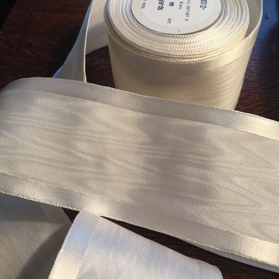 Vintage Ribbon White Ribbon Vintage Moire Ribbon by BulldogAndBaum