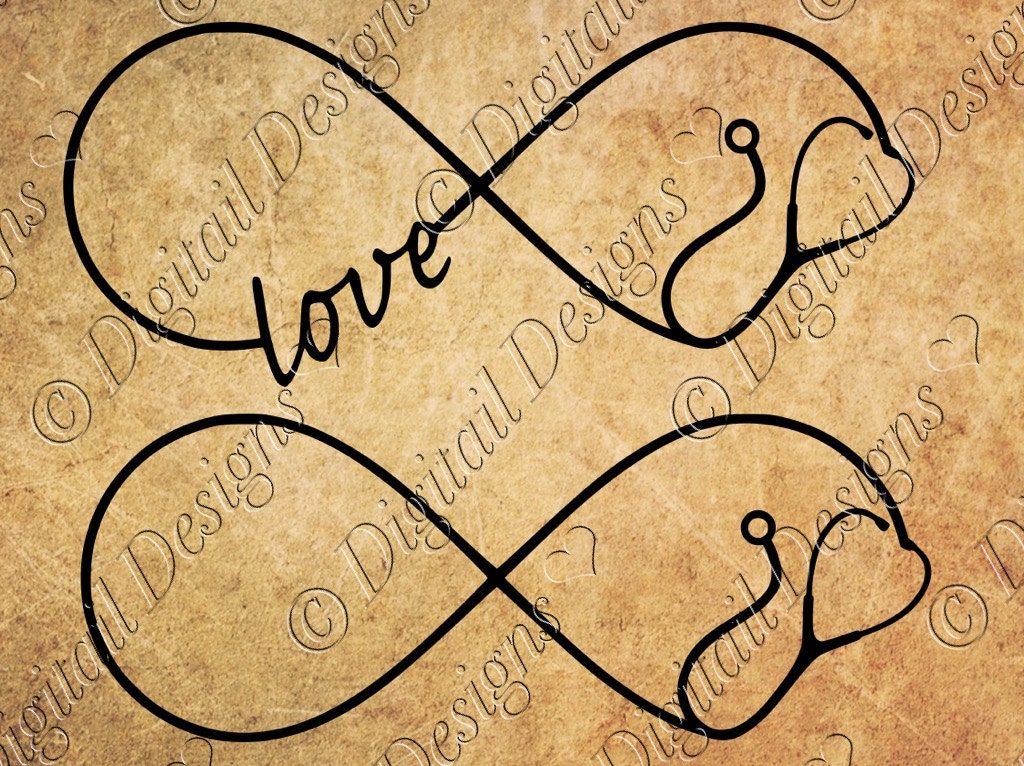 Stethoscope Infinity SVG Stethoscope Love png dxf eps Cut