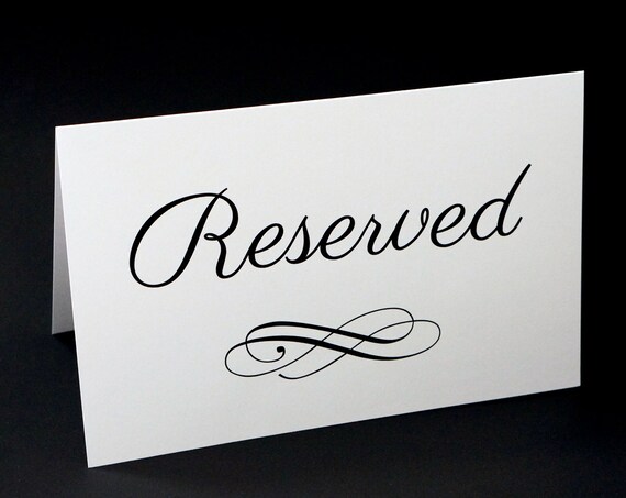 Reserved Signs for Wedding Reserved Table Sign by agiftfordesign