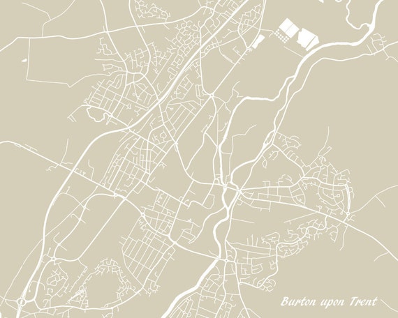 Burton upon Trent Street Map Print Map of Burton upon Trent