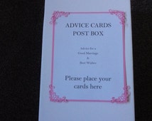 Unique wedding advice box related items | Etsy