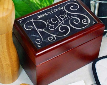 Unique recipe card box related items | Etsy