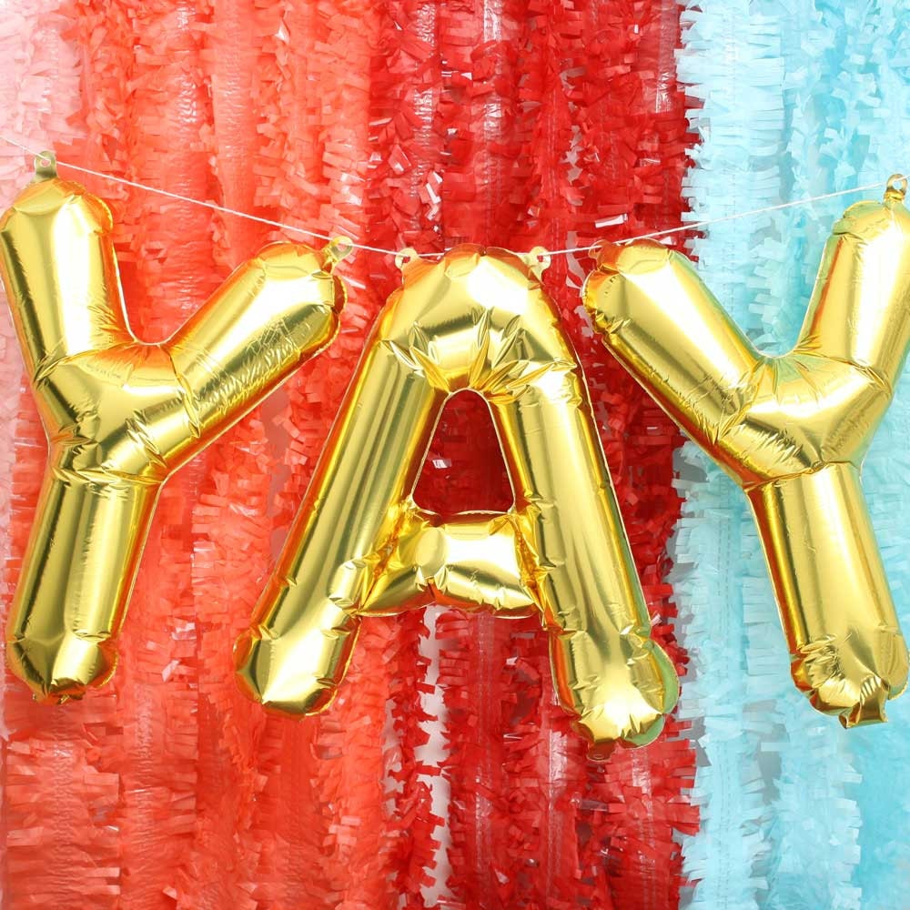 Gold Foil Mylar letter balloons.16. Balloon garland.