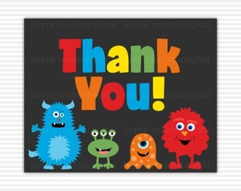 Monster thank you | Etsy