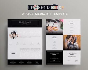 Three-Page Media Kit Template Press Kit Template by BloggerKitCo
