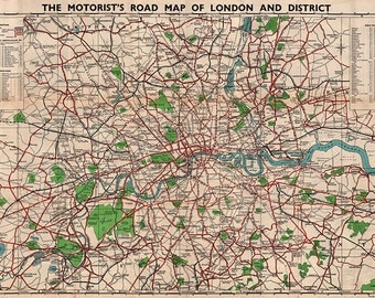1930s london map | Etsy