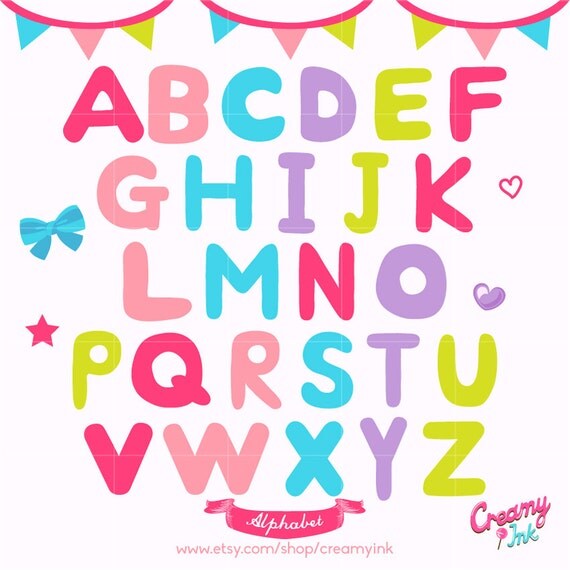 Alphabet Digital Vector Clip art / Alphabets Digital Clipart Design ...