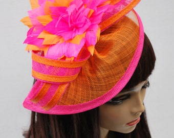 Pink Fascinator Womens Tea Party Hat Church Hat by QueenSugarBee