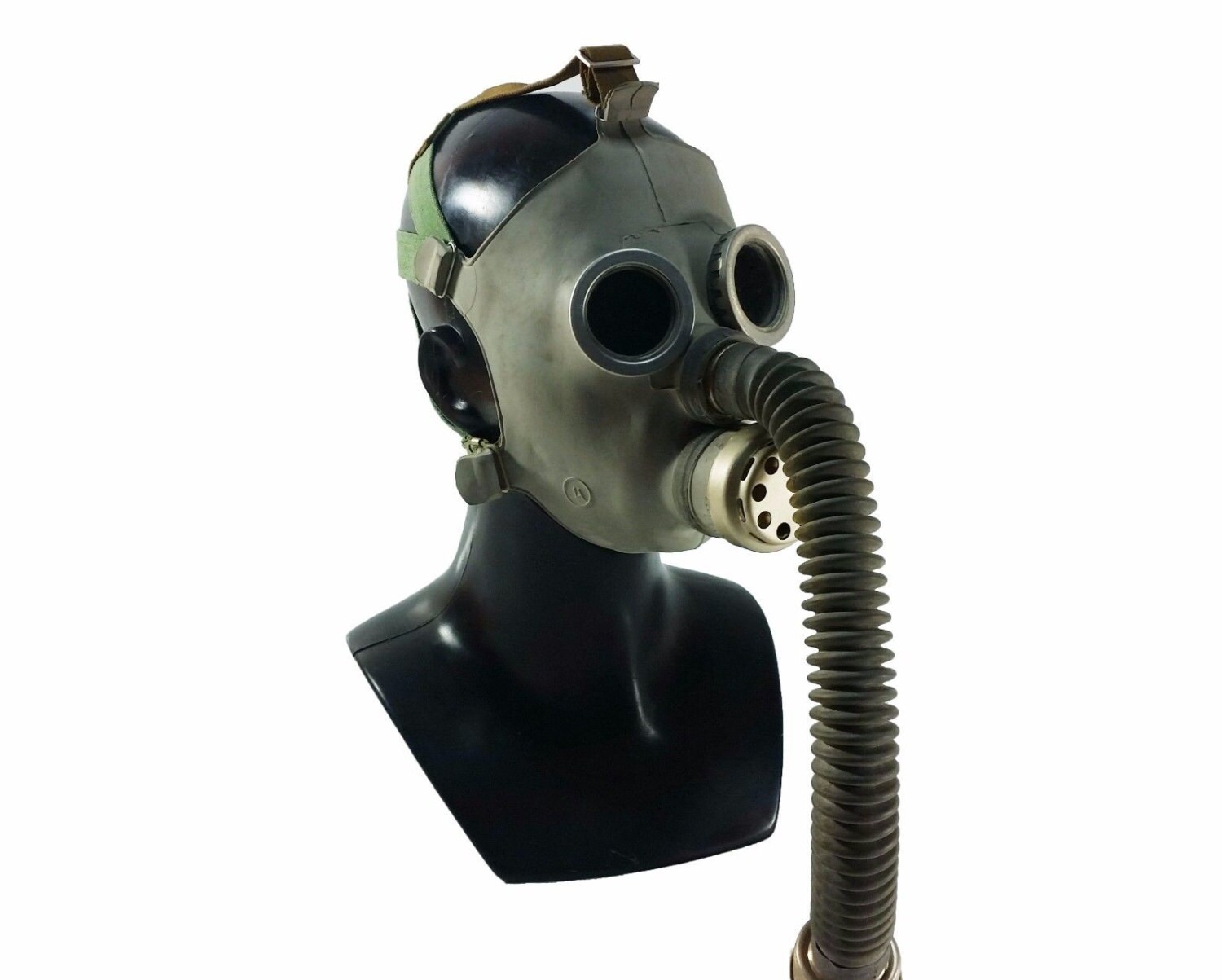 Russian military soviet Grey gas mask PDF for kids with hose.