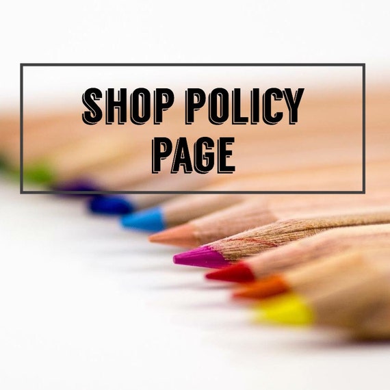 Items Similar To Custom Etsy Shop Policies Shop Policy Page Return Policy Copyright 