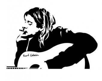 Kurt cobain sticker | Etsy