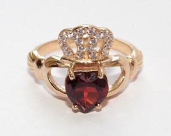 Items similar to 18K Gold Claddagh Ring Irish Fenian Without Crown on Etsy