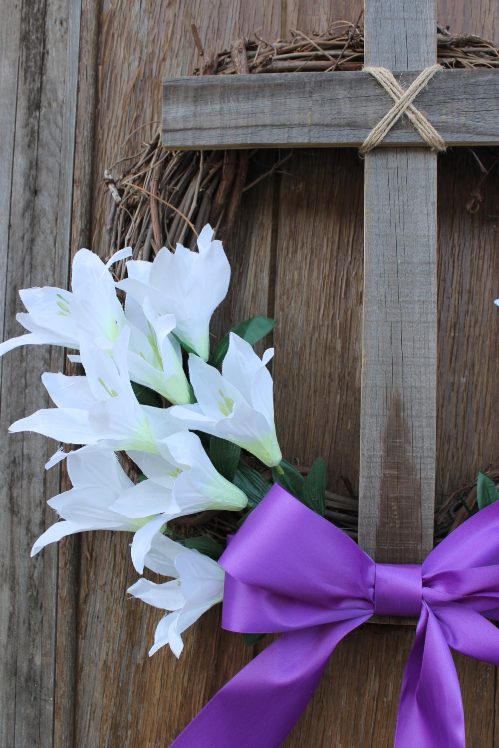 Easter Wreath Cross Wreath Easter Decor Easter Lilly