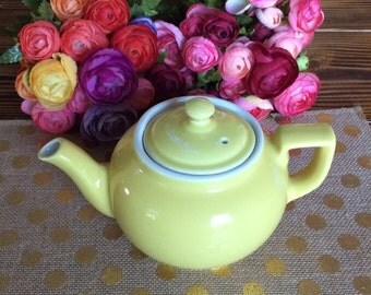 Hall pottery yellow teapot