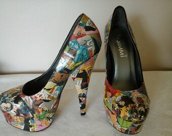 Items similar to Custom Comic Book Shoes - You Pick the Character on Etsy