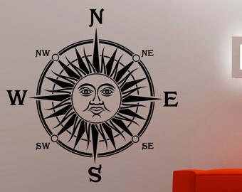 Compass vinyl decal | Etsy