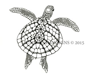 Zentangle turtle | Etsy