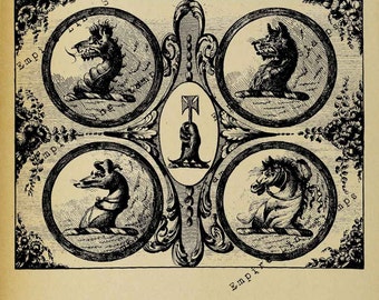 Heraldic dog crest | Etsy